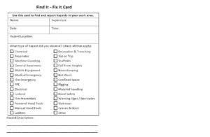 Find It - Fix It Hazard Identification - Peak Safety Performance